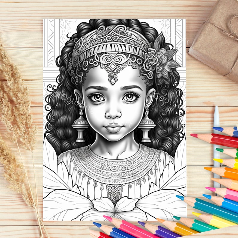 20 Egyptian Queen Coloring Page Adults Kids Coloring Page, Grayscale ...