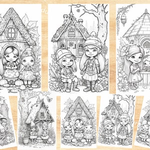 20 Gnome Fairy House Coloring Book Adults Kids Instant - Etsy