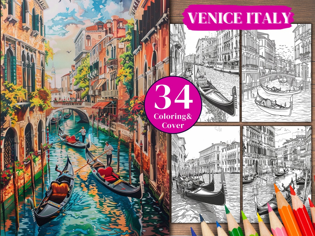 34 City of Venice Italy Coloring Books Coloring, Italian Scenes ...