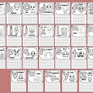 26 Alphabet A-Z Kindergarten, Learning Activity Practice, Letter Trace ...