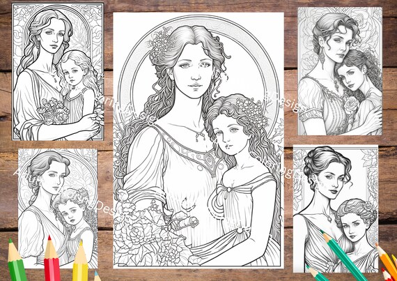 Mother Face Coloring Pages