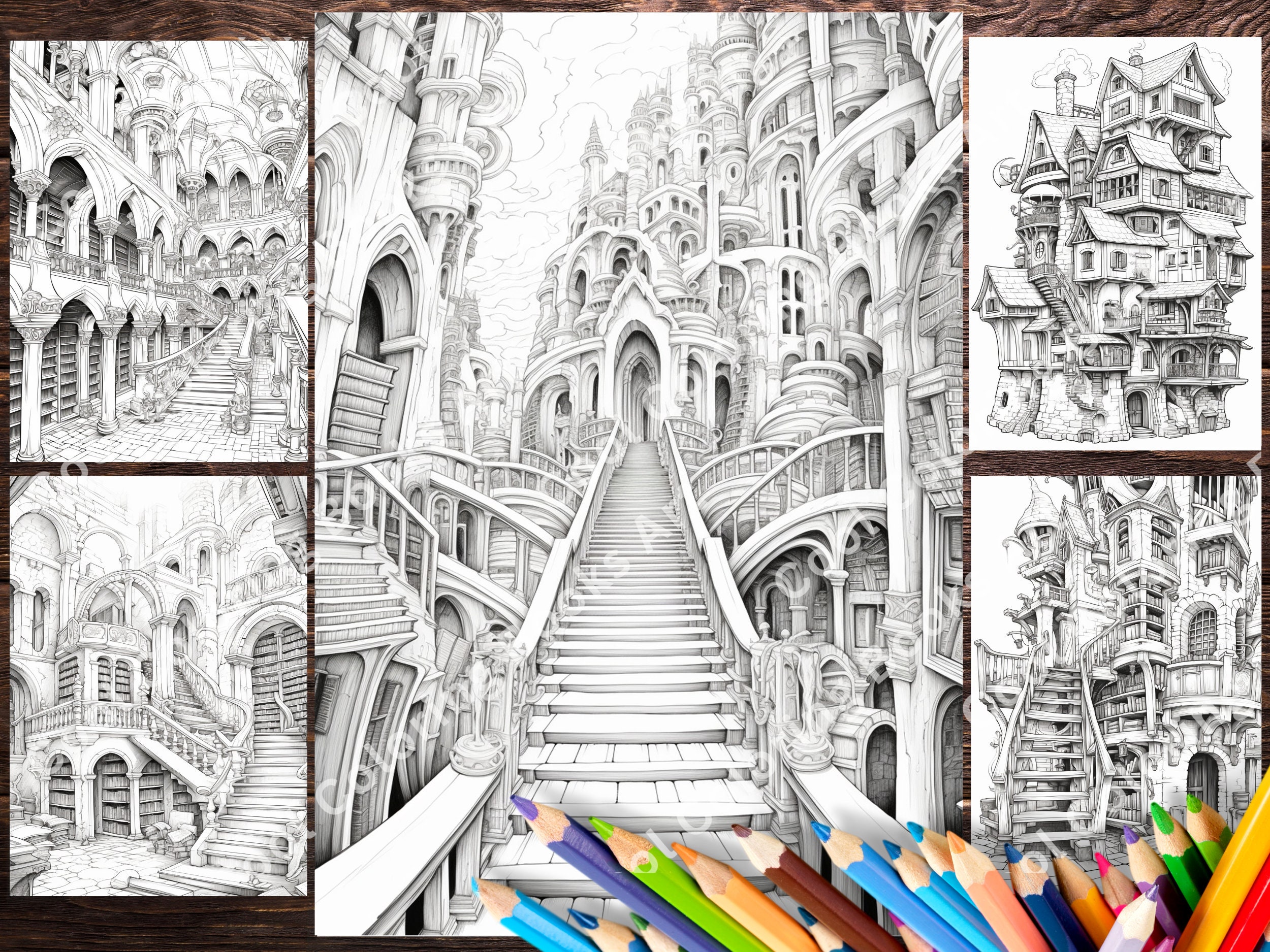 31 Fantasy Library Coloring Pages Bundle Enchanted Library - Etsy
