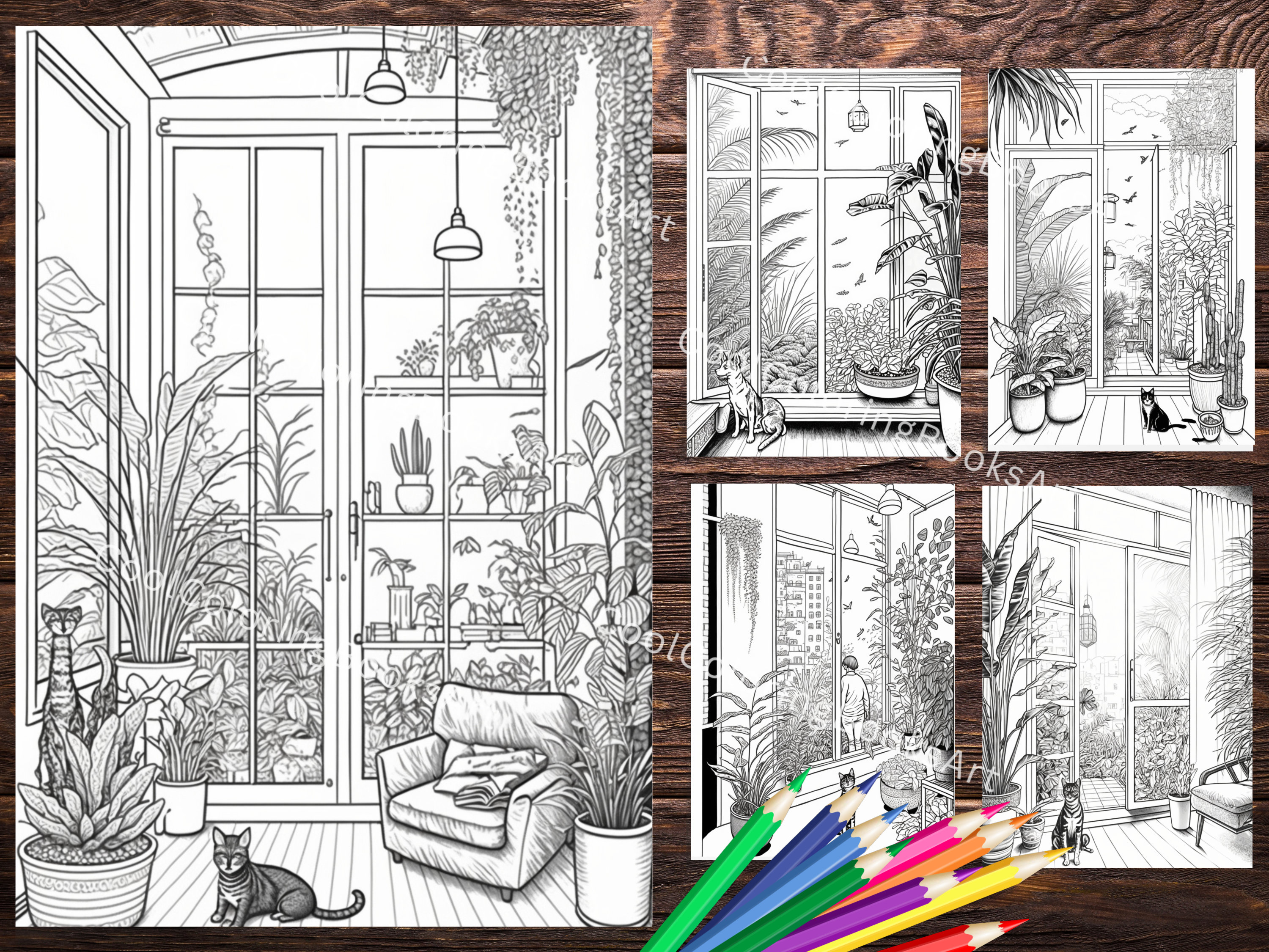 20 Cozy Coloring Page Cozy Home Interior Design Boho and - Etsy