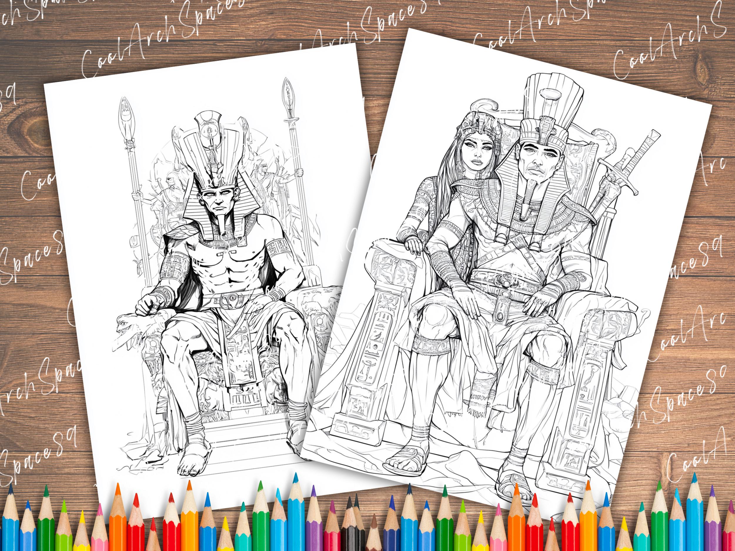 Egyptian Royalty Coloring Pages ,23 :digital Downloads. - Etsy