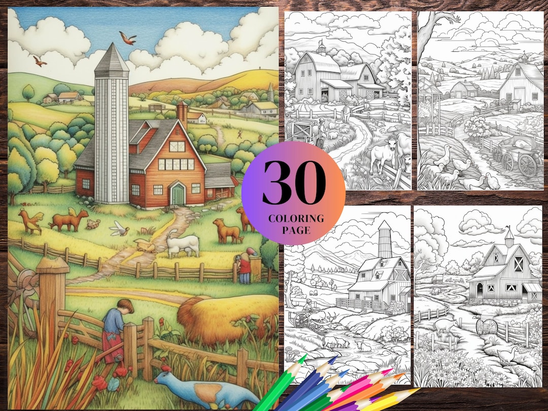30 Farm Coloring Book Farm Coloring Pages Printable - Etsy