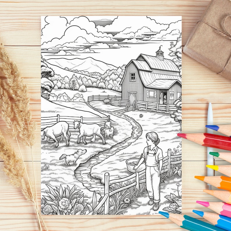 30 Farm Coloring Book Farm Coloring Pages Printable - Etsy