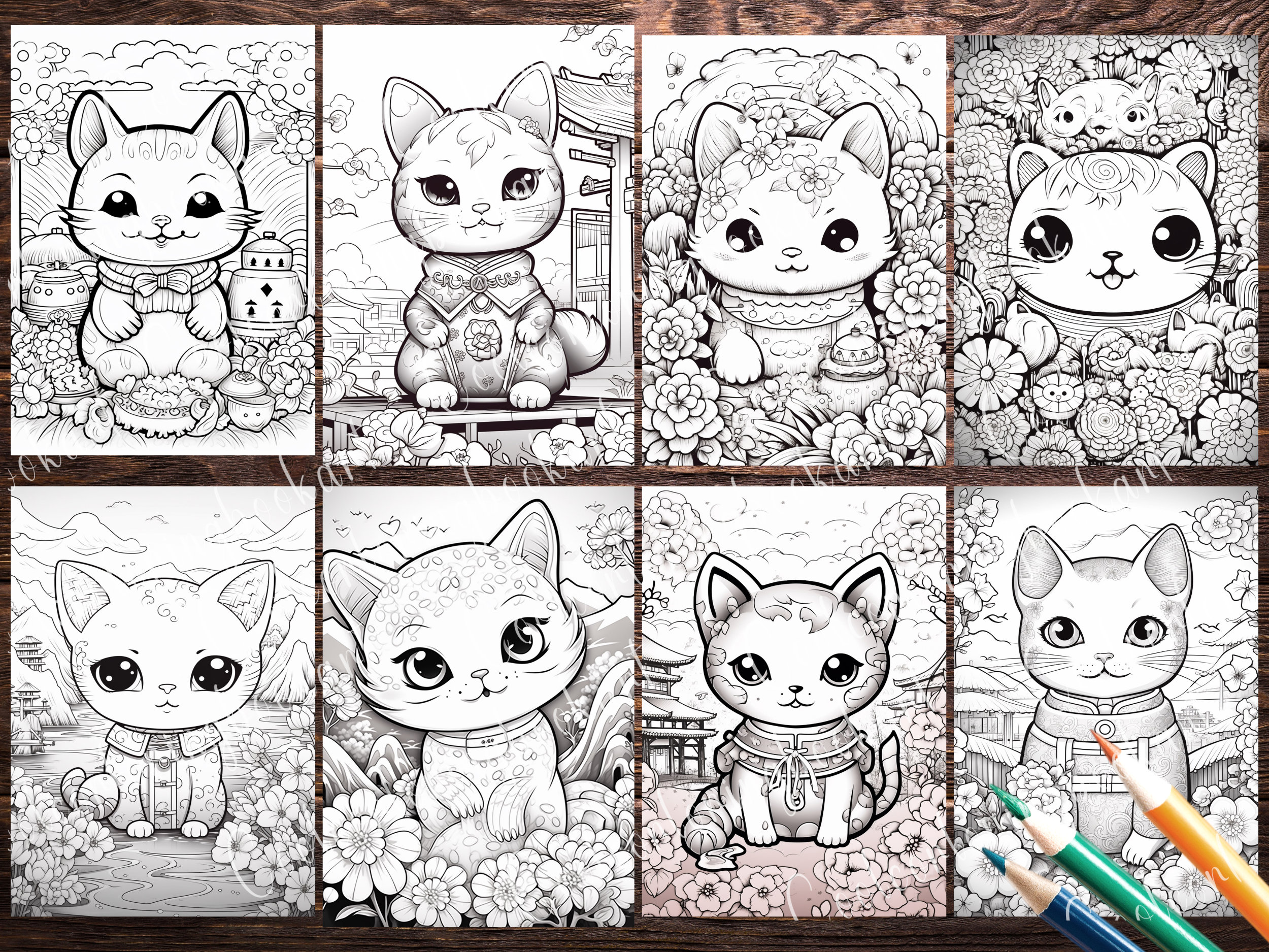 39 Kawaii Cat Doodle Coloring Books, Doodle Coloring Books, Homeschool ...