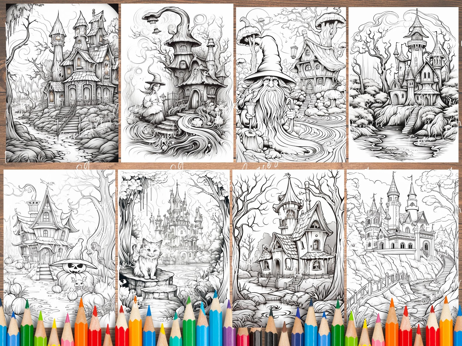 30 Witch House in the Forest Coloring Pages, Fantasy Witch House ...