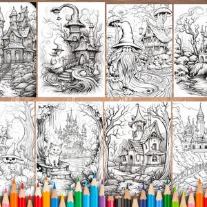 30 Witch House in the Forest Coloring Pages, Fantasy Witch House ...