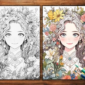 35 Princess Portrait Coloring Pages: Detailed Illustrations (digital ...