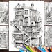 31 Fantasy Library Coloring Pages Bundle , Enchanted Library Coloring ...