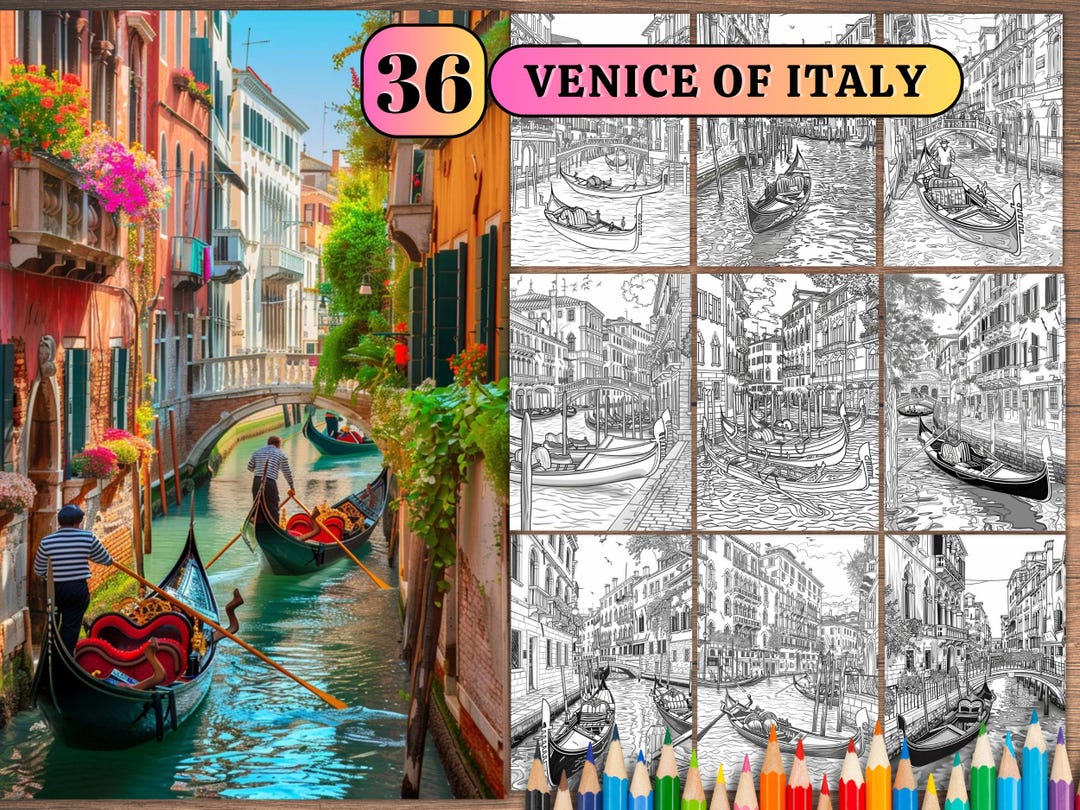 36 City of Venice Italy Coloring Pages - Printable Italian Landmark Art ...