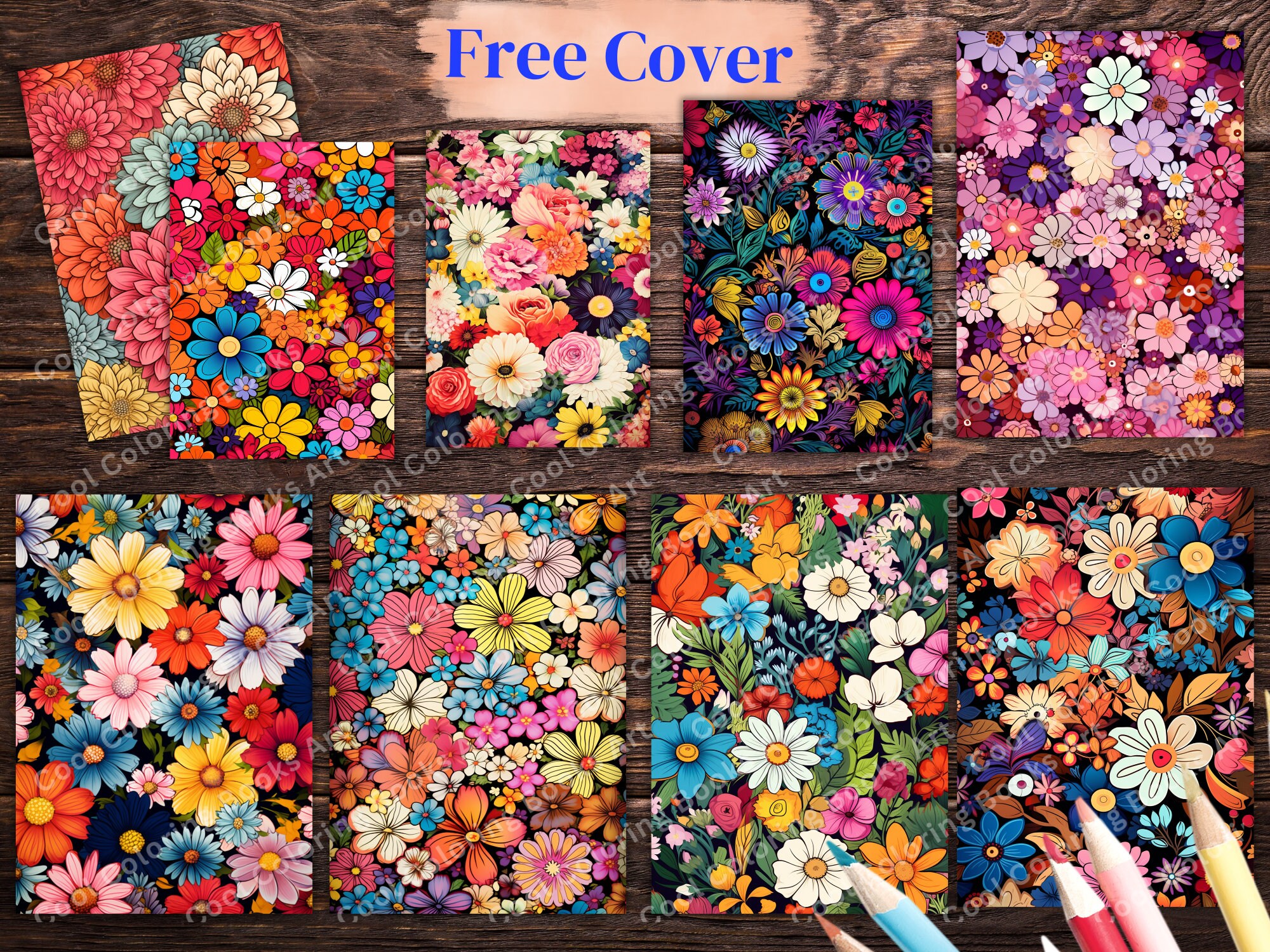 37 Flower Coloring Book Pages, Floral Coloring Page, Printable Flowers ...