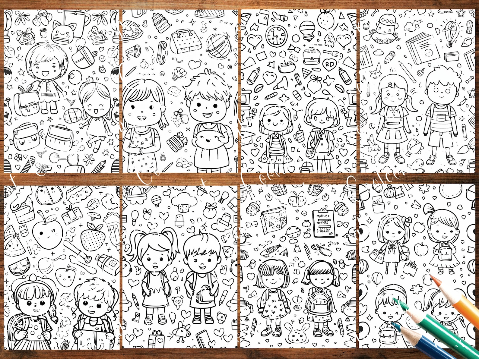 40 School Doodles Clipart, Back to School Doodle Png Graphics Instant ...