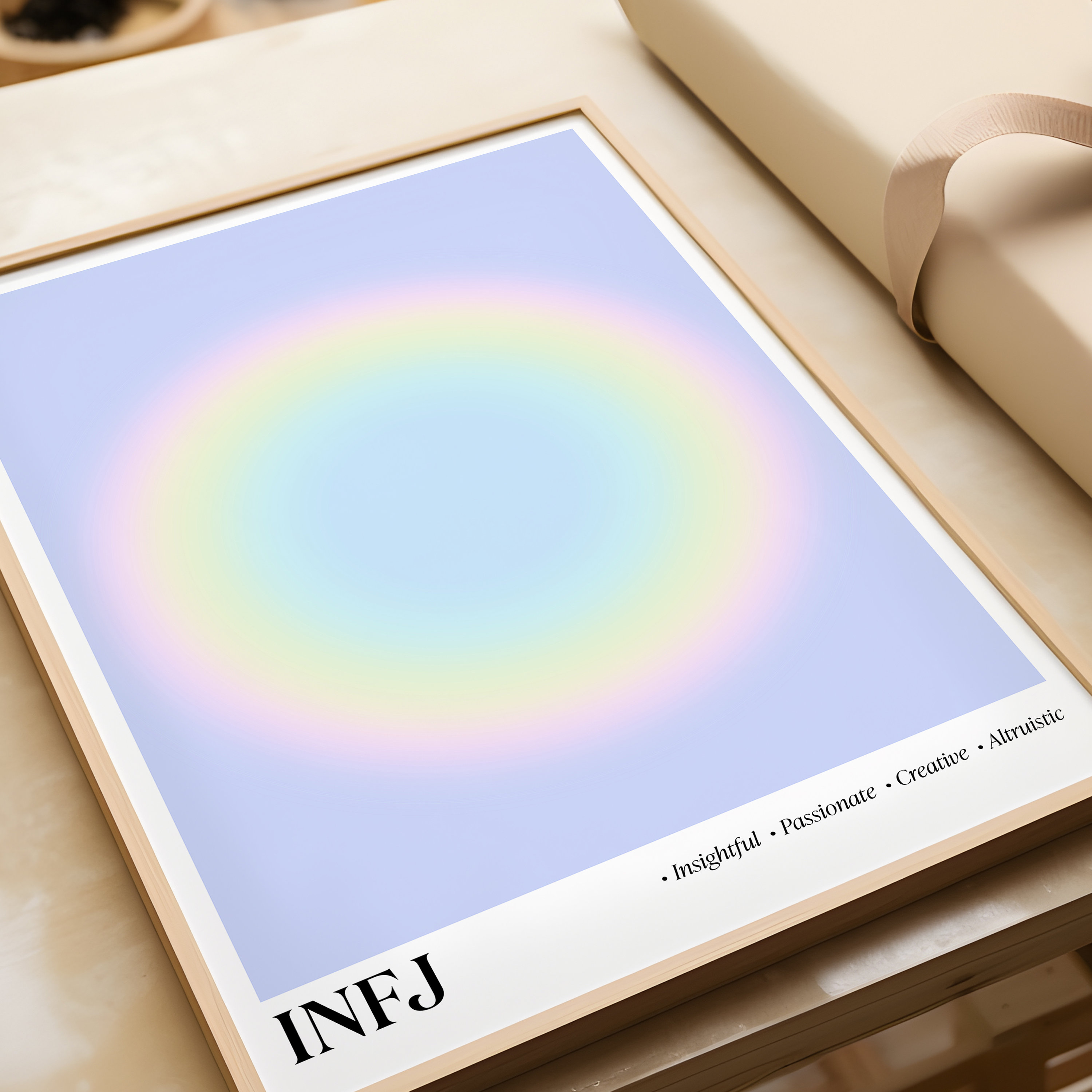 INFJ Art Print, Infj Aura Poster, INFJ Gift, Gradient Art, Wall Art ...