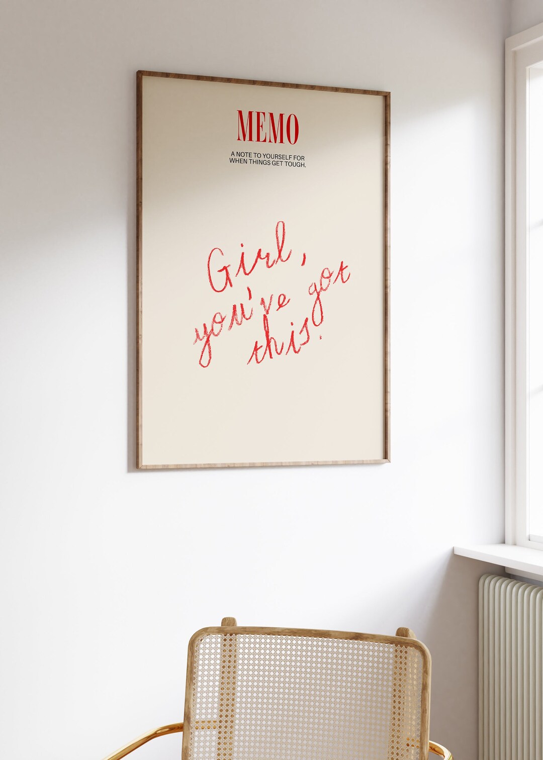 Girl You Got This Poster, Vintage Memo Art Print, Aesthetic Self Care ...