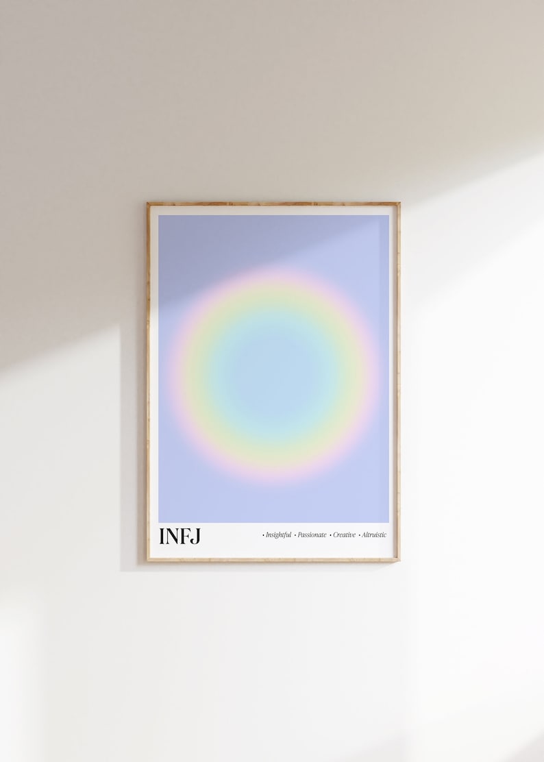 INFJ Art Print, Infj Aura Poster, INFJ Gift, Gradient Art, Wall Art ...