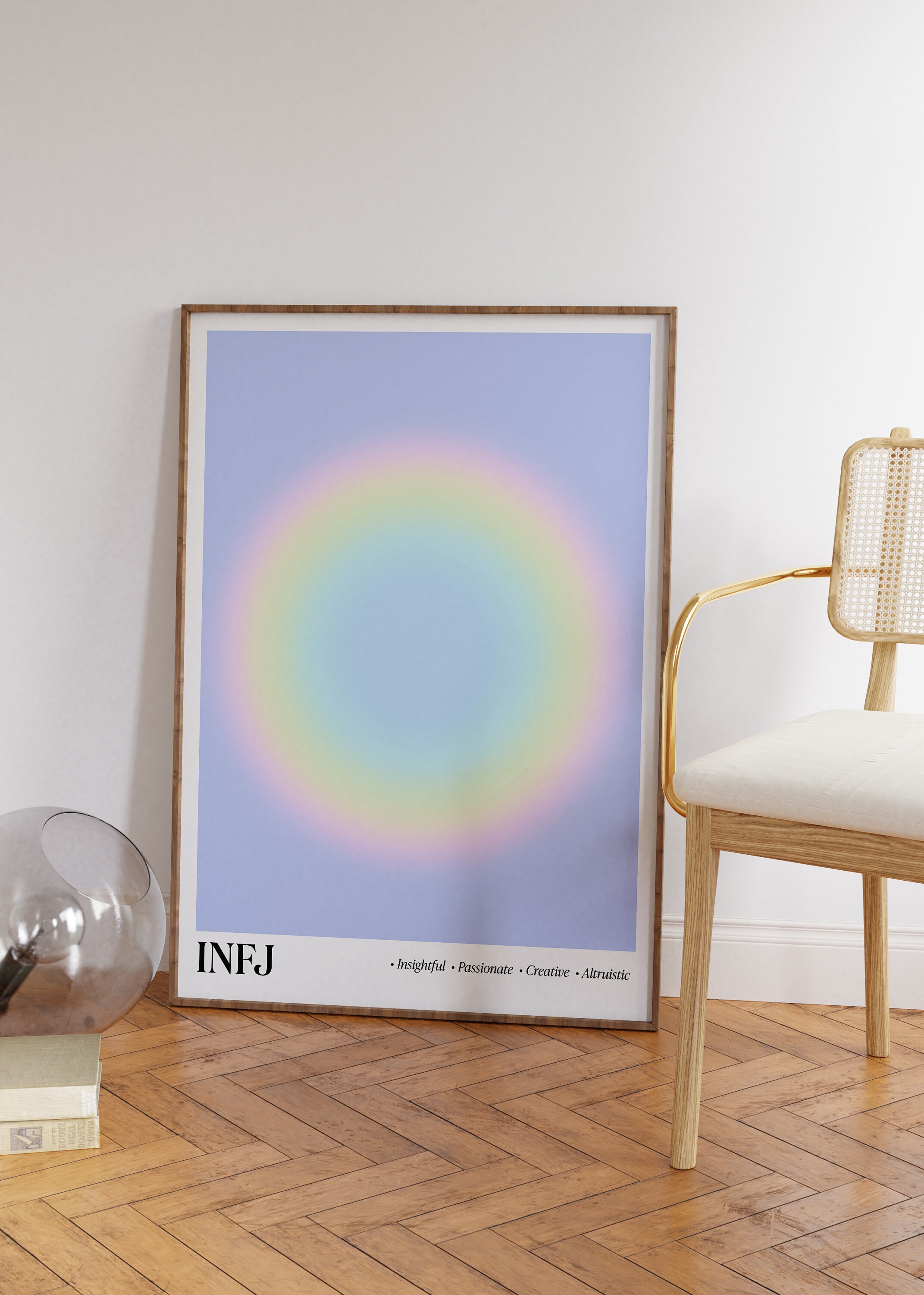 INFJ Art Print, Infj Aura Poster, INFJ Gift, Gradient Art, Wall Art ...