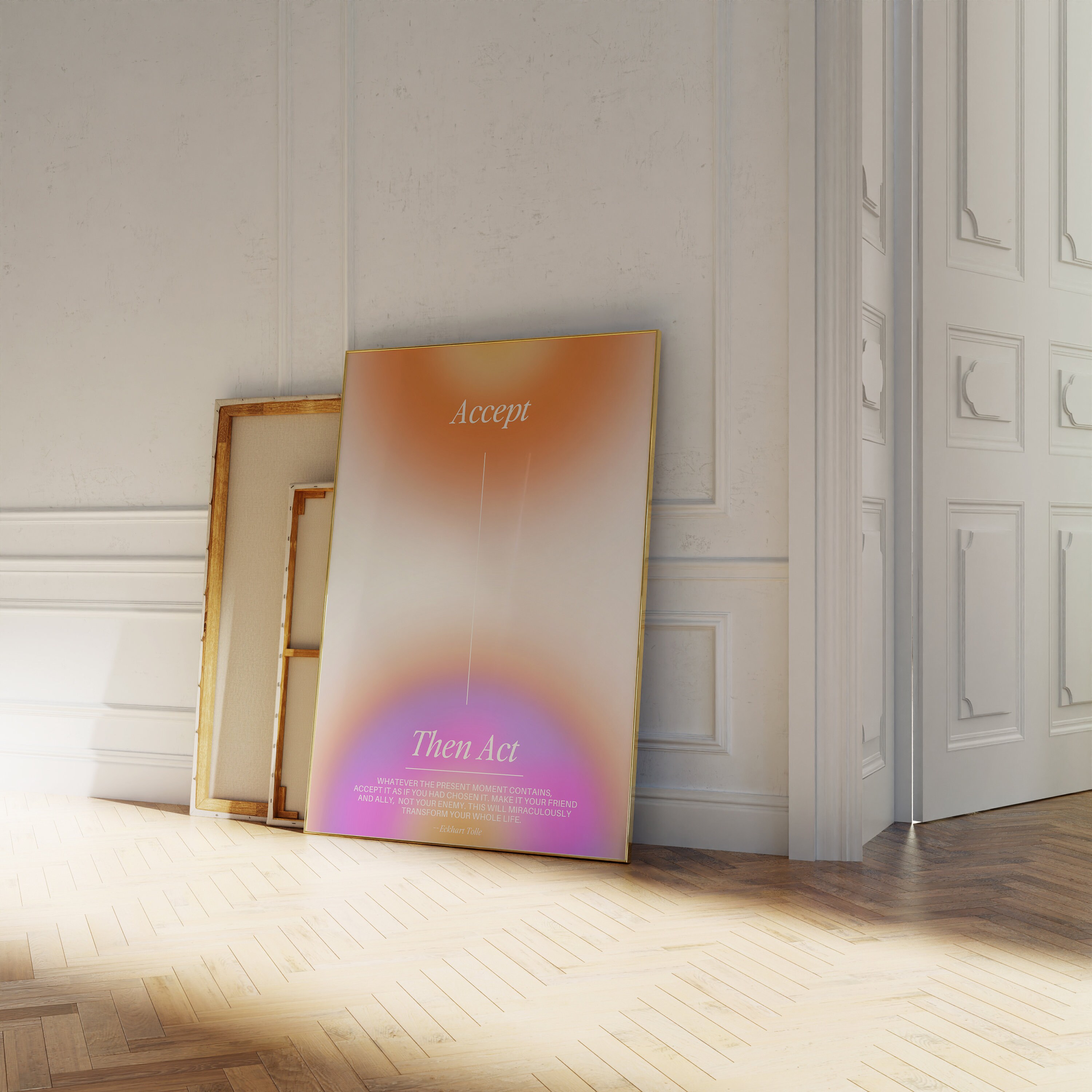 Eckhart Tolle Aura Poster, Pink Gradient Art Print, Pink Aura Poster ...