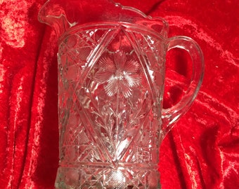 Antique Clear Glass Pitchers | Etsy