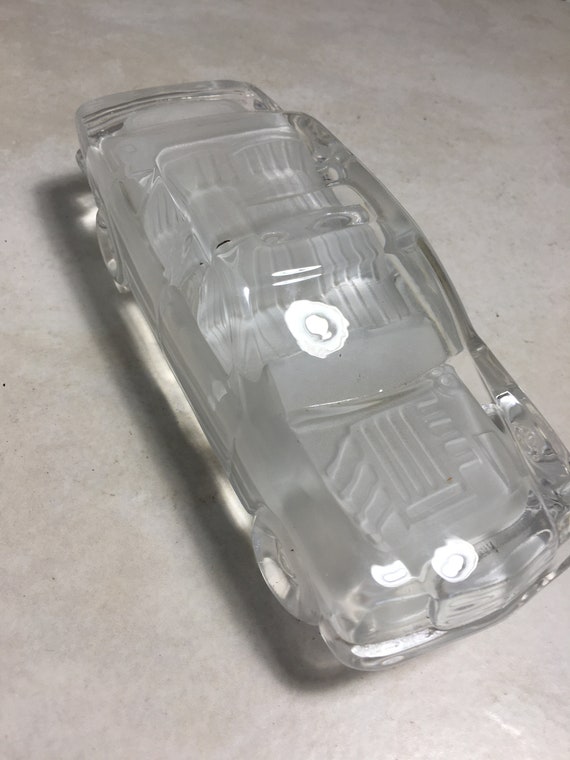 Vintage Frosted Glass Mercades Sedan Paperweight - Etsy