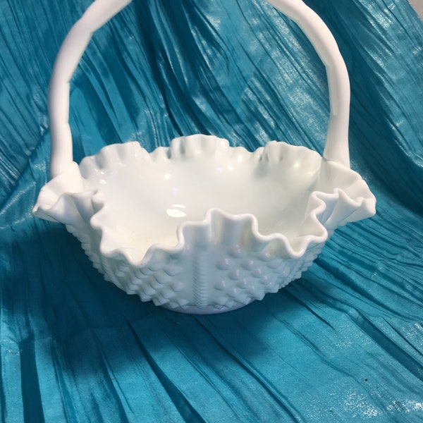 Milk Glass Basket - Etsy