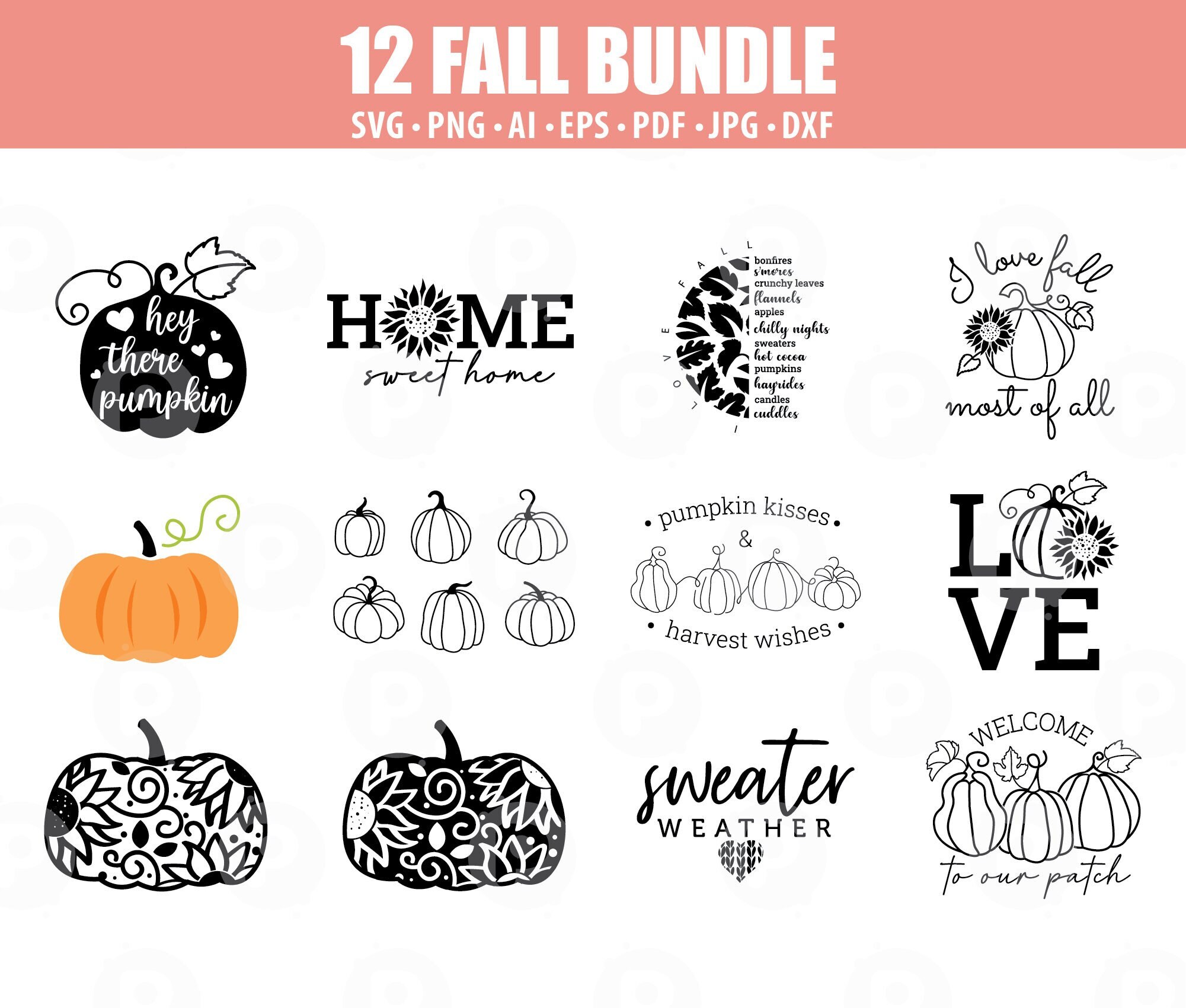 Fall SVG Bundle Funny Fall Fall Clipart Fall Svg Files for - Etsy