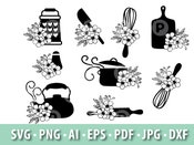 Baking SVG Clipart, Vector Bakery Clipart, Kitchen Tools, Baking ...