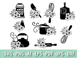 Baking SVG Clipart, Vector Bakery Clipart, Kitchen Tools, Baking ...