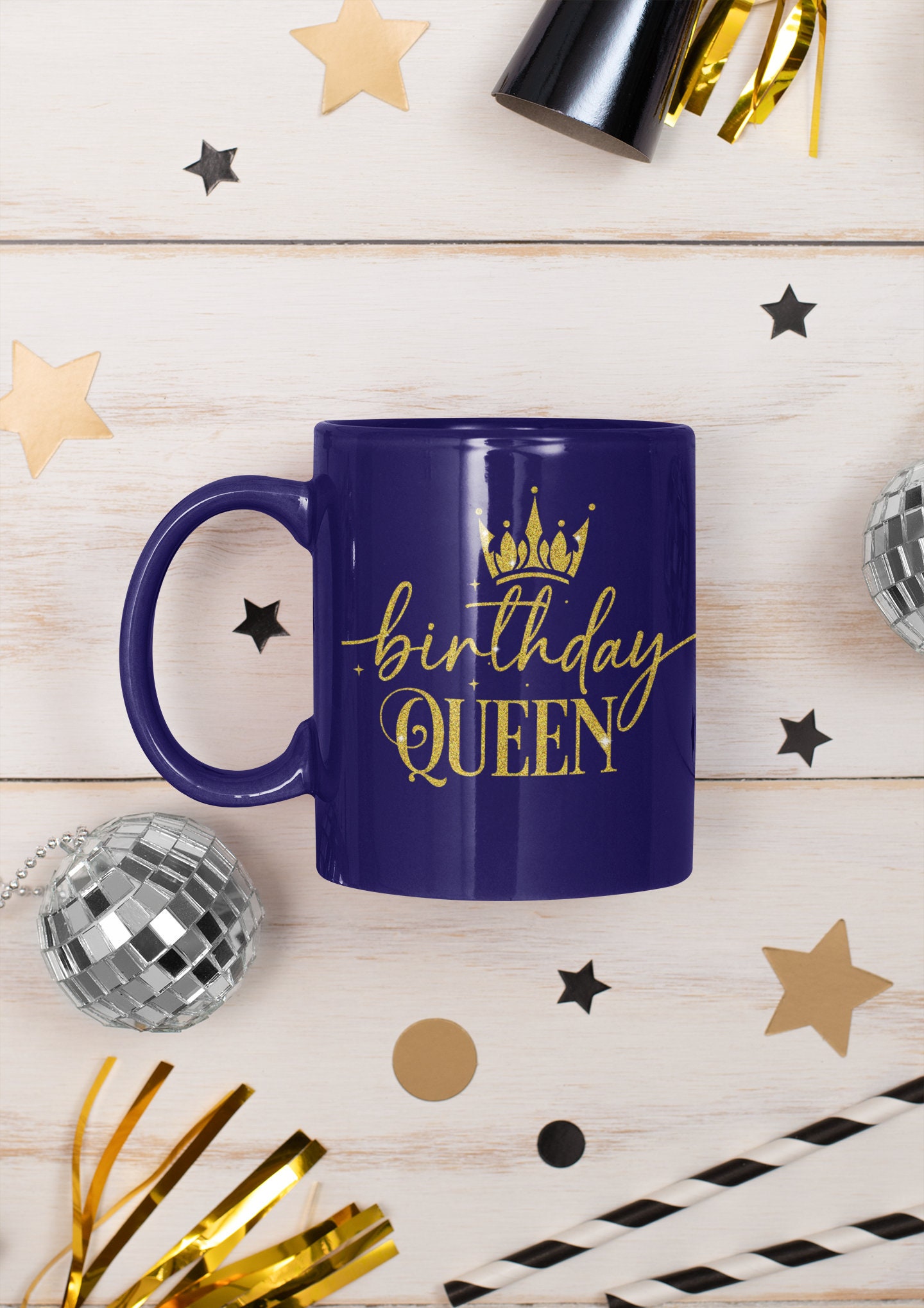 Birthday Queen SVG Featuring Gold Text and a Crown is a | Etsy