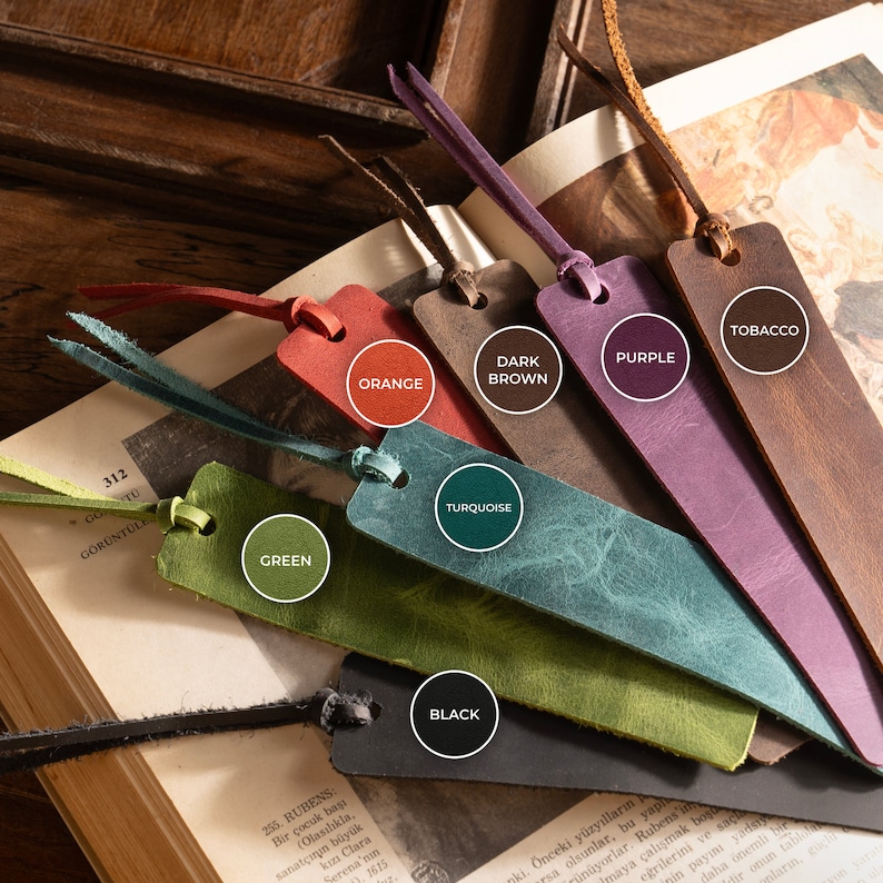 Personalized Anniversary Leather Bookmark | Anniversary Gift | Book ...