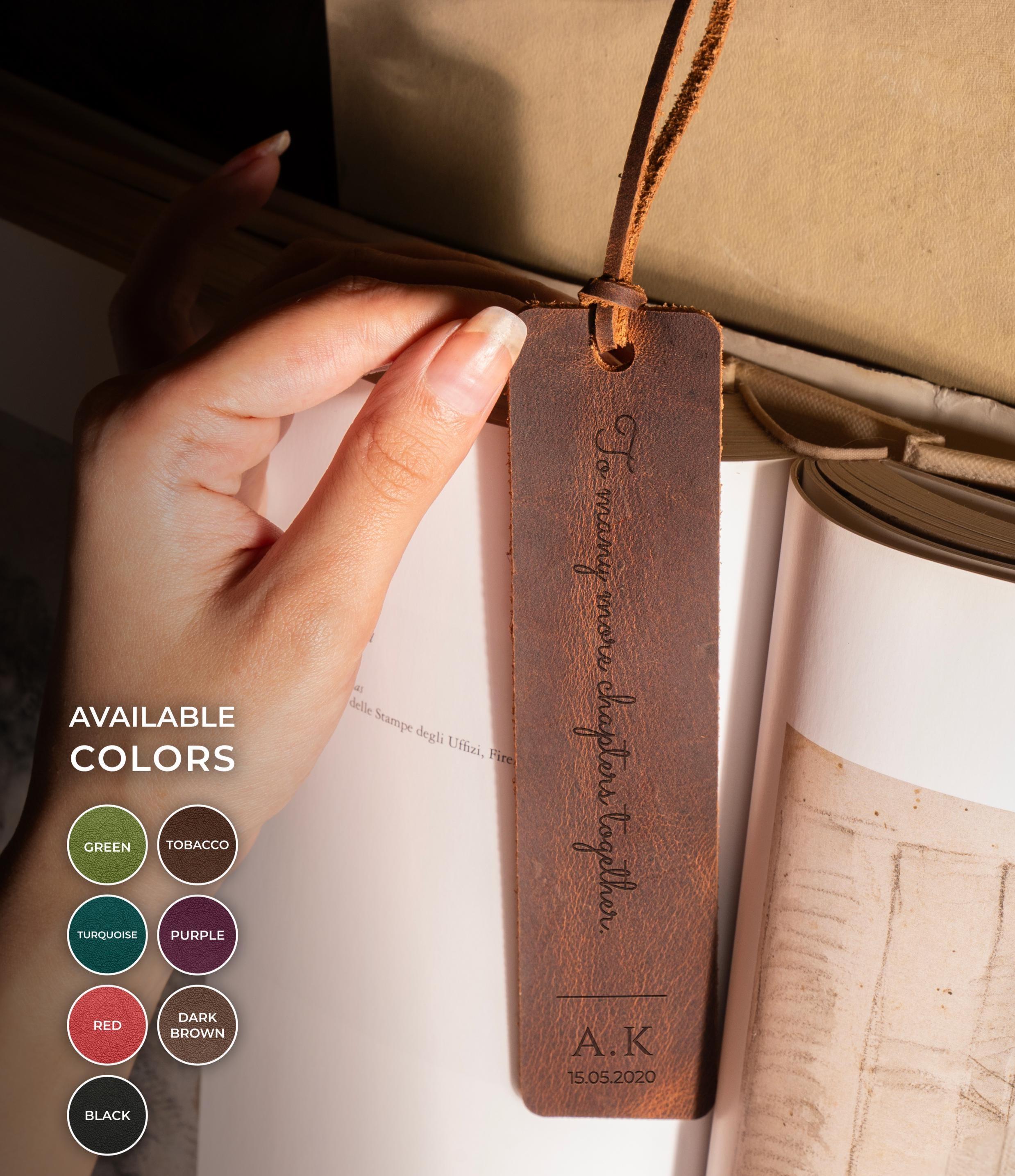 Personalized Anniversary Leather Bookmark | Anniversary Gift | Book ...
