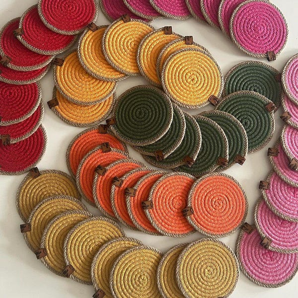 Hand Woven Coasters - Etsy