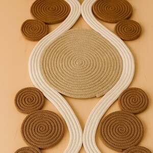 Handmade Spiral Rope Table Runner: Organic Cotton Boho Decor - Etsy