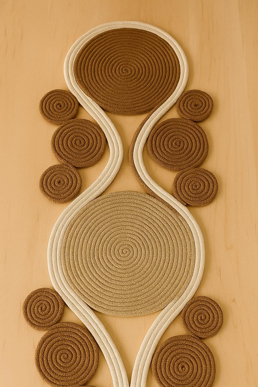 Handmade Spiral Rope Table Runner: Organic Cotton Boho Decor - Etsy