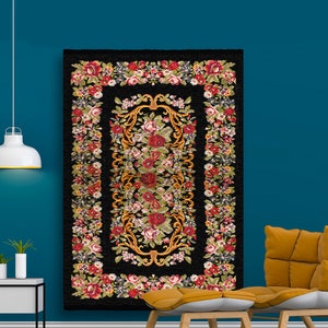 Mini Floral Pattern Cotton Area Rug Colorful Flowers - Etsy