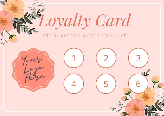 DIY Loyalty Card Canva Loyalty Card Template Reward Punch | Etsy