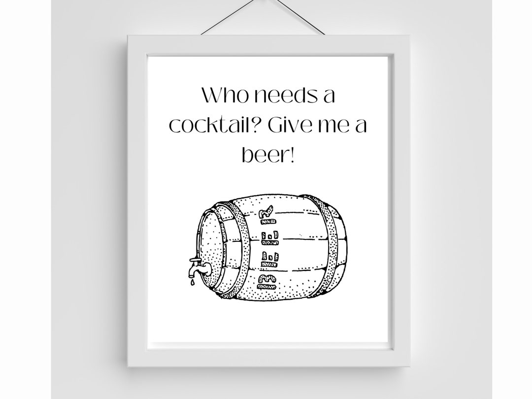 Beer Barrel Art Print Beer Definition Brew Beer Art | Home Decor Bar ...