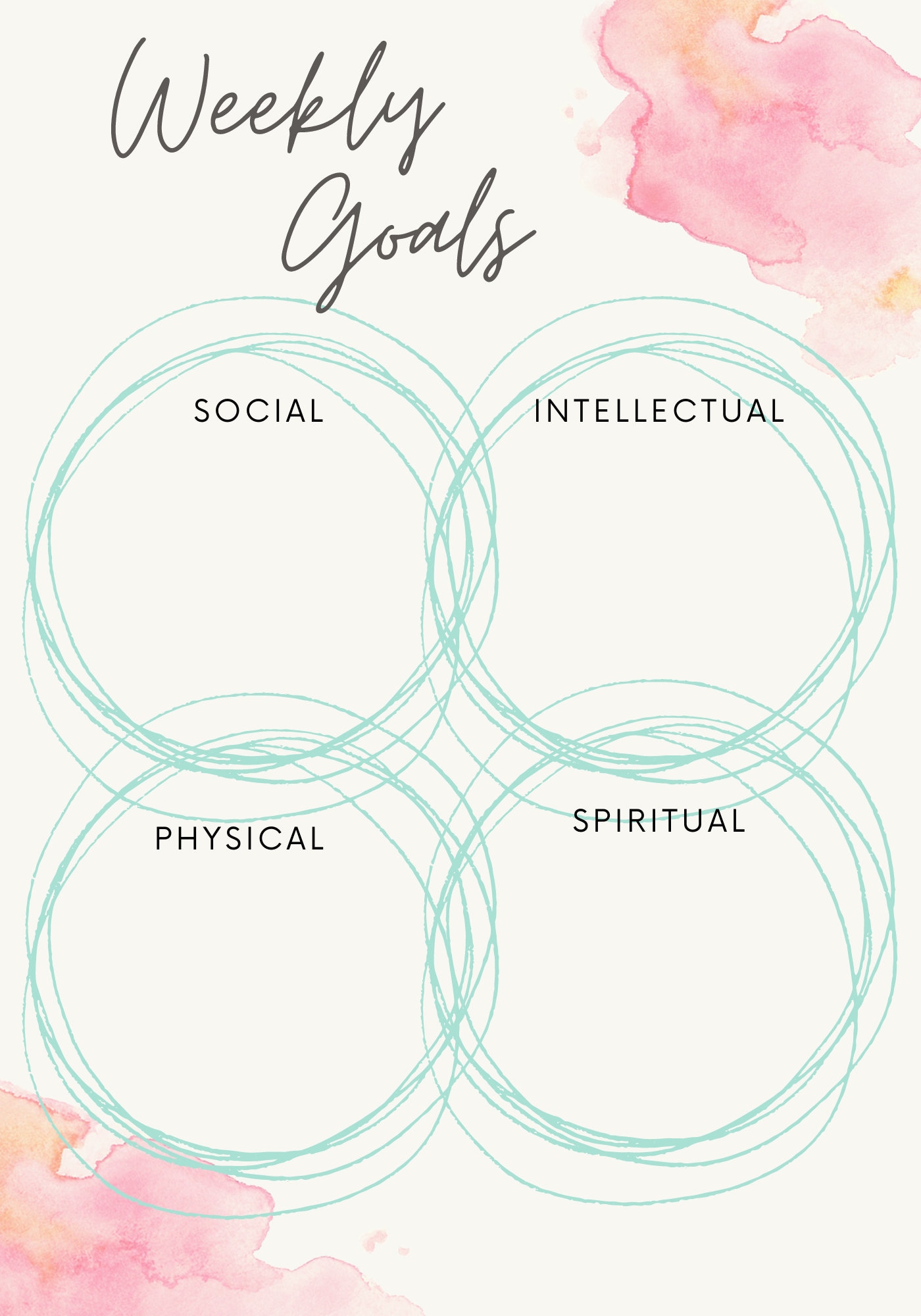 Four Goals Printable Floral Planner Page Goal Prints - Etsy