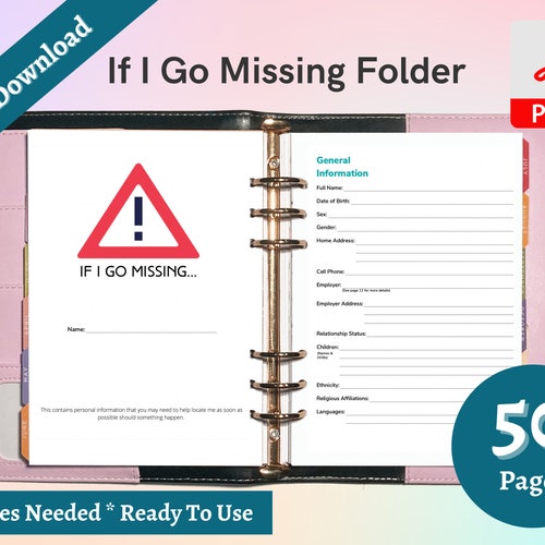 If I Go Missing Binder If I Go Missing Folder Crime Junkie - Etsy