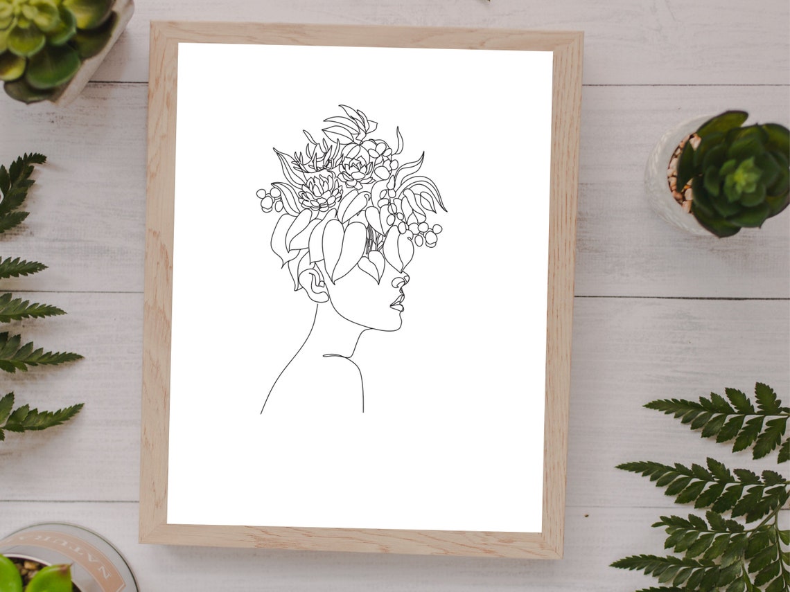 Line Art Woman Print Minimal Woman Line Female Poster Minimalist Print ...