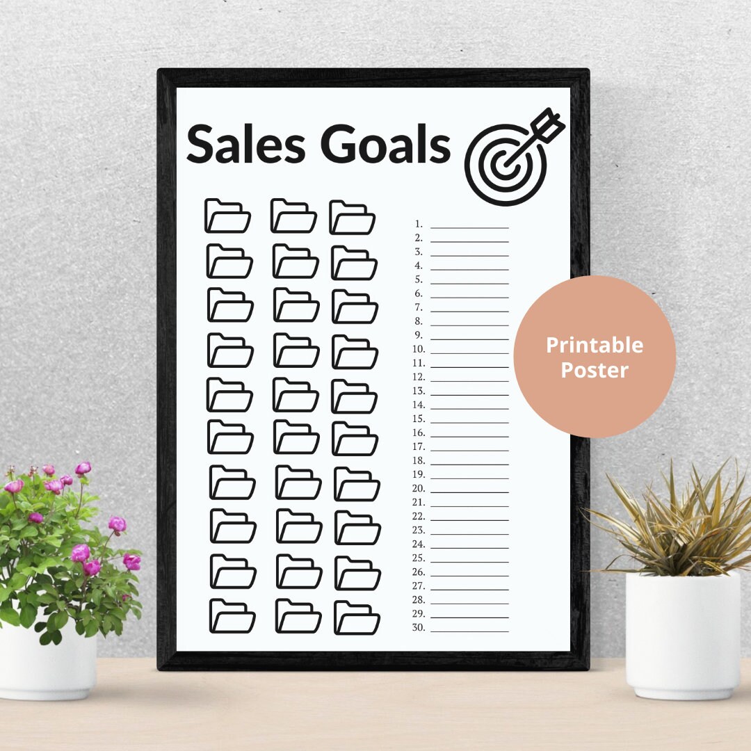 Sales Goal Board 30 Units Goal Sheet Business Clients Etsy Sales Goal Board 30 Units Goal Sheet Business Clients Etsy