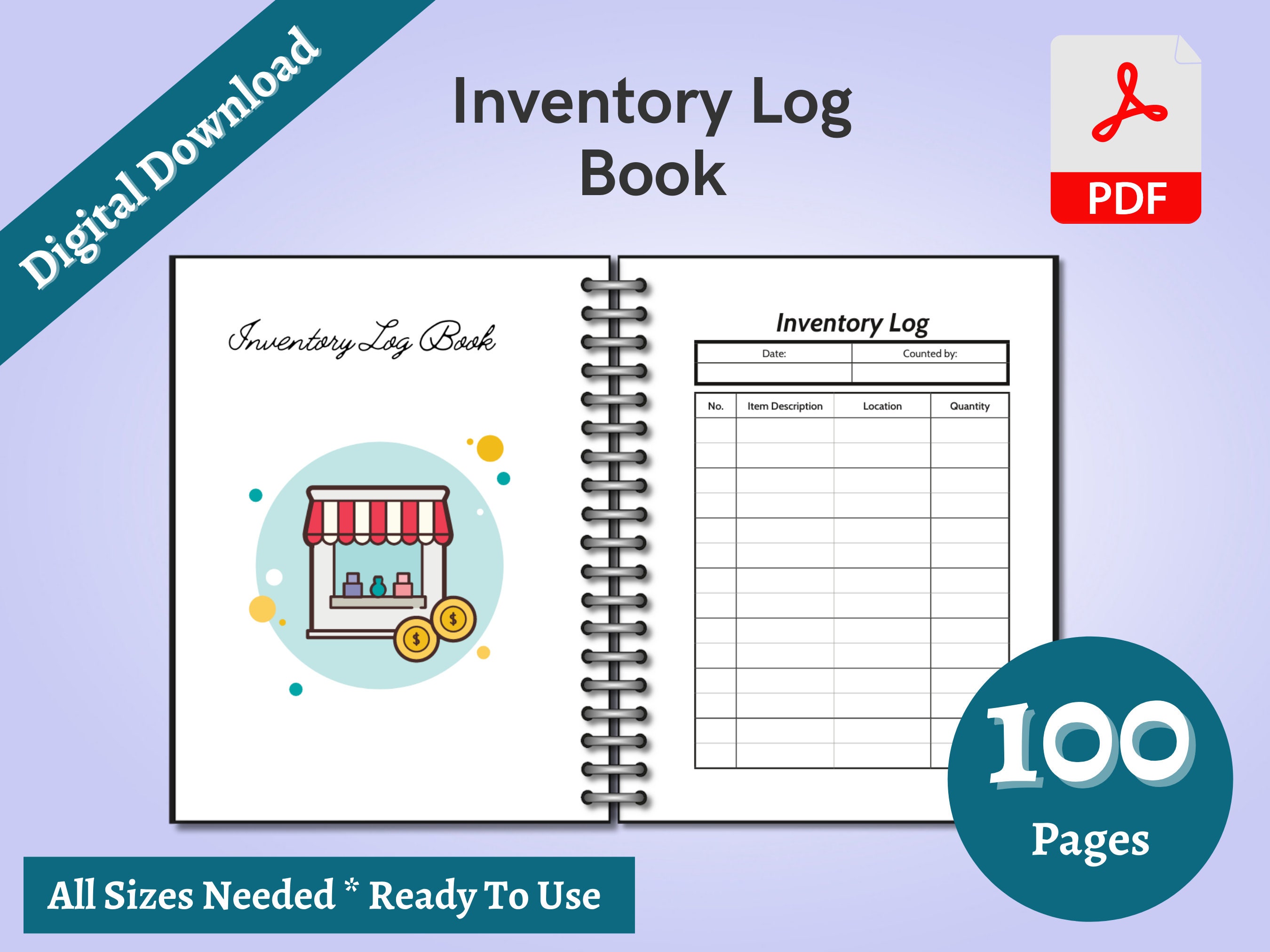 Inventory Management Inventory Sheet Inventory Log Book Small Buisness ...
