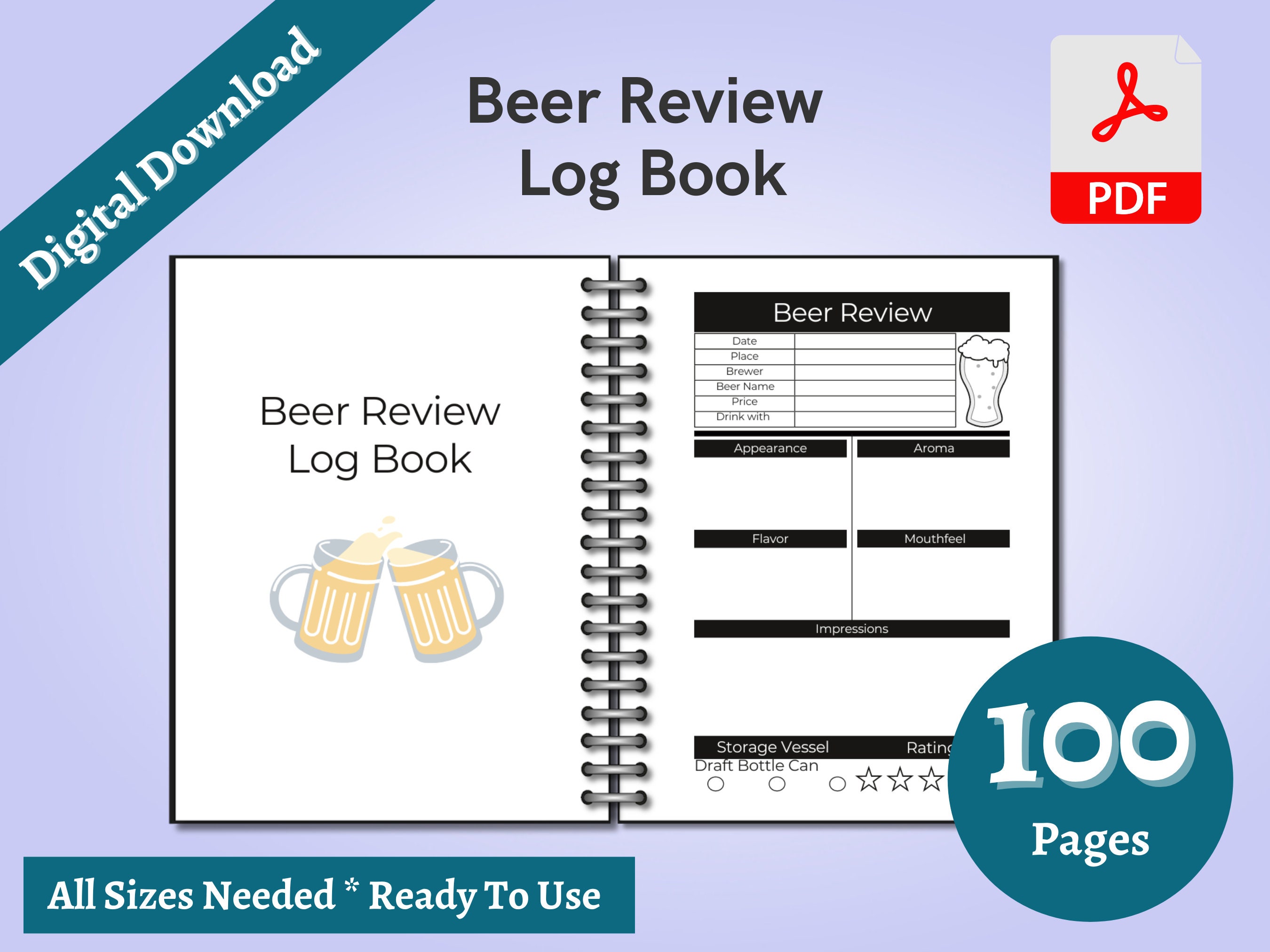 Craft Beer Journal Log Book Beer Journal Beer Tasting Notes Micro Brew ...