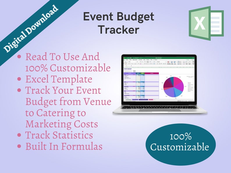 Event Budget Tracker Excel Spreadsheet Small Business Event Planner ...