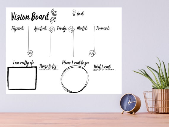 Vision Board 2022 Goals Goal Setting Motivational Board | Etsy