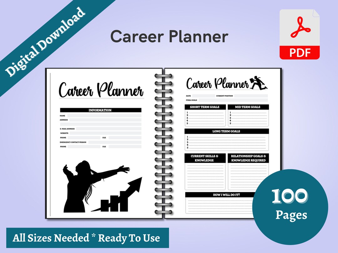 Career Planner Printable Happy Planner Insert Printable Planner Career ...