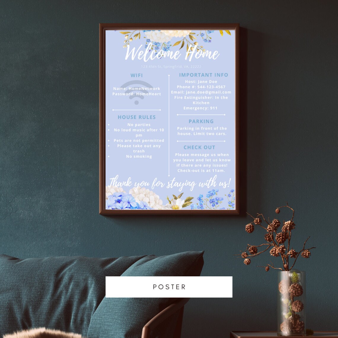 Airbnb Welcome Poster Canva Template Sign Airbnb Poster - Etsy Canada