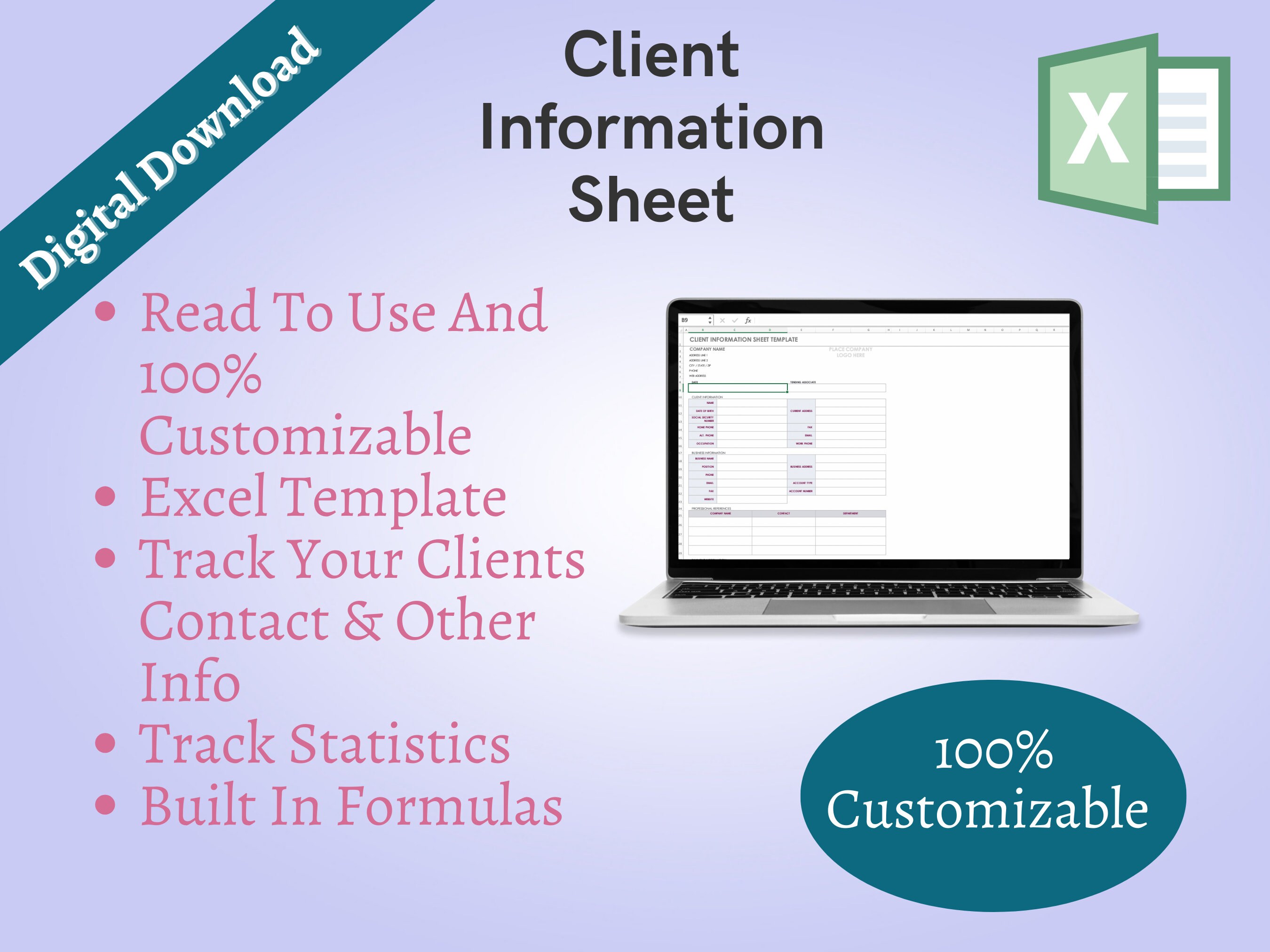 Client Tracker Spreadsheets Customer Portal Template CRM Sales Lead ...