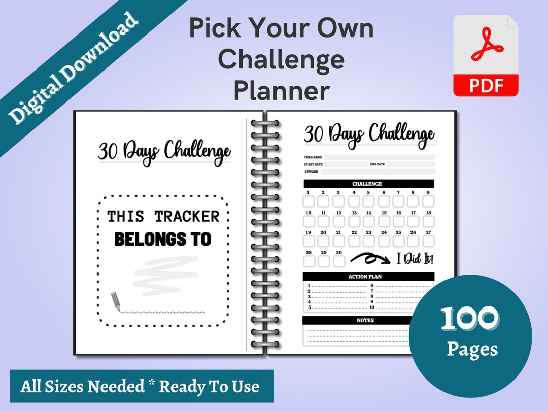 30 Day Challenge Tracker Printable 30 Day Challenge Tracker Printable ...
